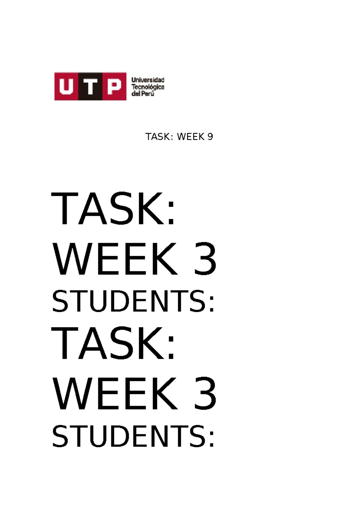 Ingles 1 Semana 9 - ingles, tarea - TASK: WEEK 9 TASK: WEEK 3 STUDENTS: TASK: WEEK 3 STUDENTS ...