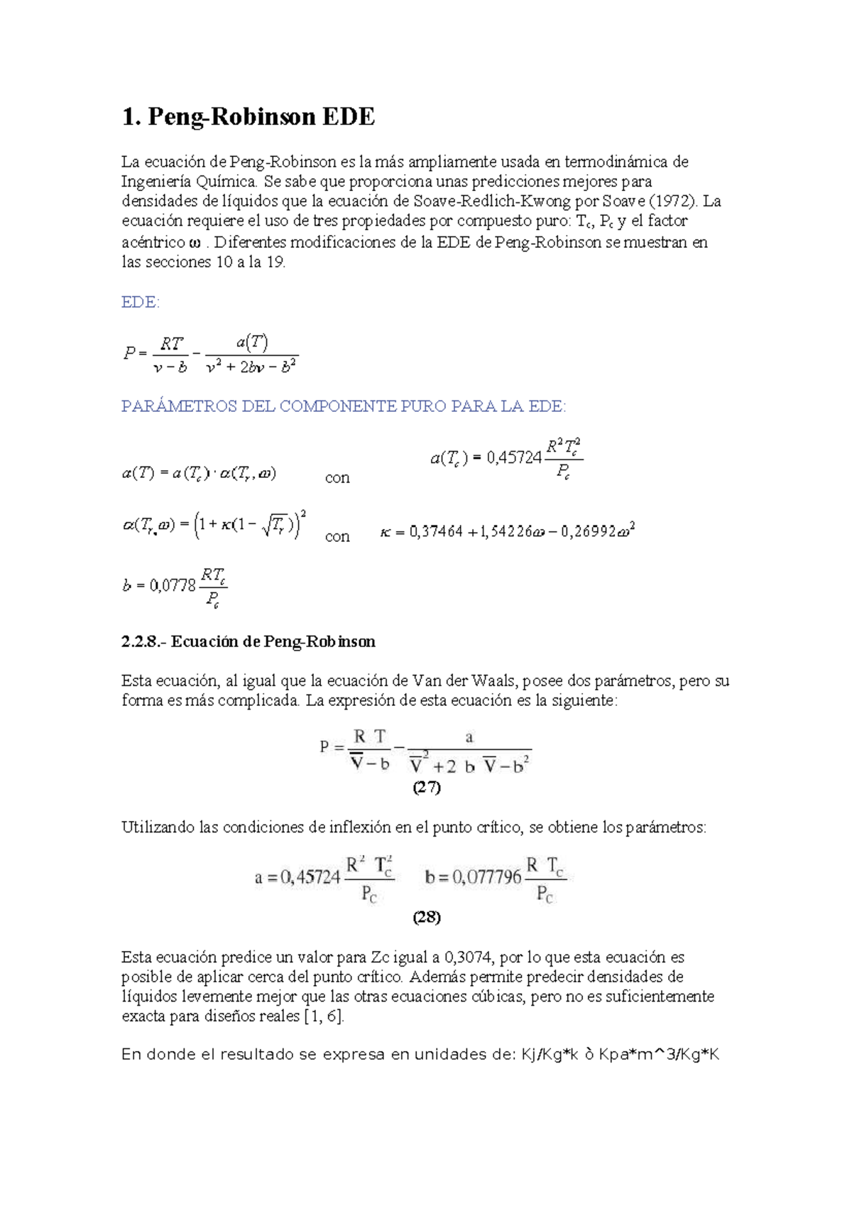 Peng-robinson compress - 1. Peng-Robinson EDE La ecuación de Peng ...