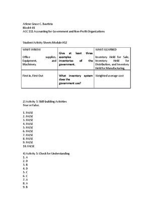 Government Accounting Answer keys - Government Accounting - 20 18 ...