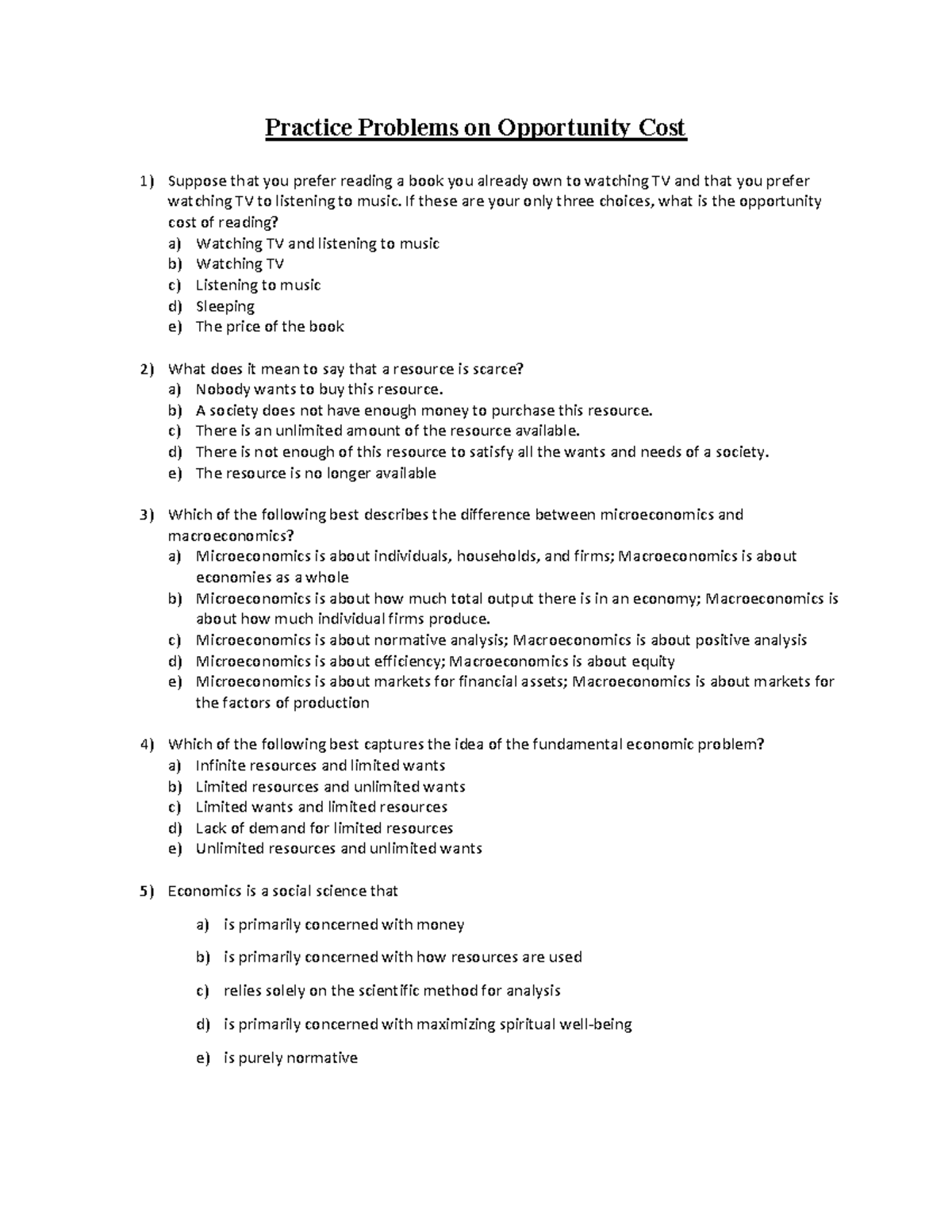 Practice+Problems+for+Opportunity+Cost - Practice Problems on ...