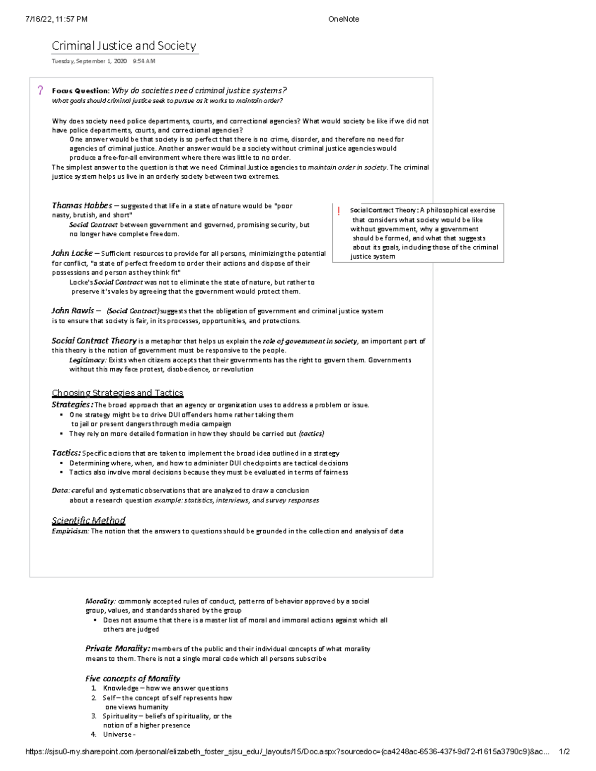Justice Studies ch2 - Lecture Notes and Textbook Summaries for Chapter ...