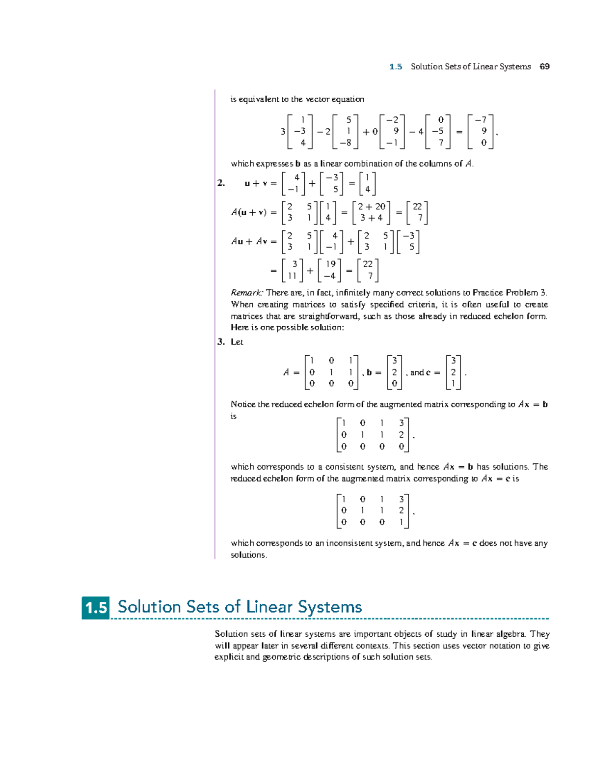 1 5 Solution Sets For Linear Systems 1 Solution Sets Of Linear Systems 69 Is Equivalent To The