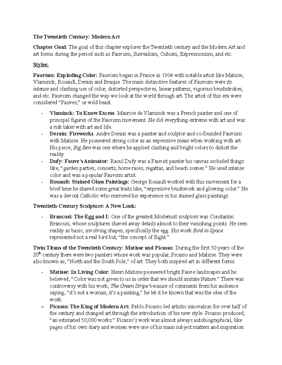 The Twentieth Century - Notes, Dr. Newman - The Twentieth Century ...