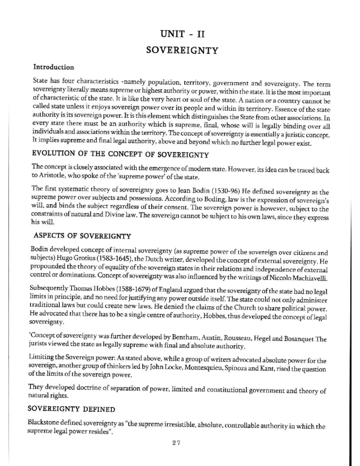 Sovereignty - Introduction To Political Science - Studocu