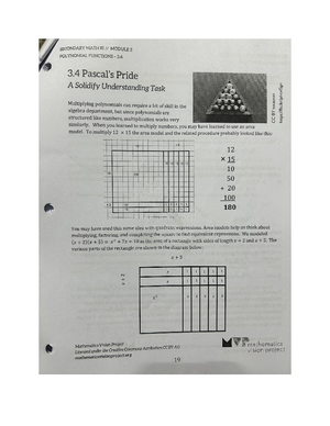 Secondary Math 3 Module 3 3.9 task and RSG - MATH 126 - Studocu