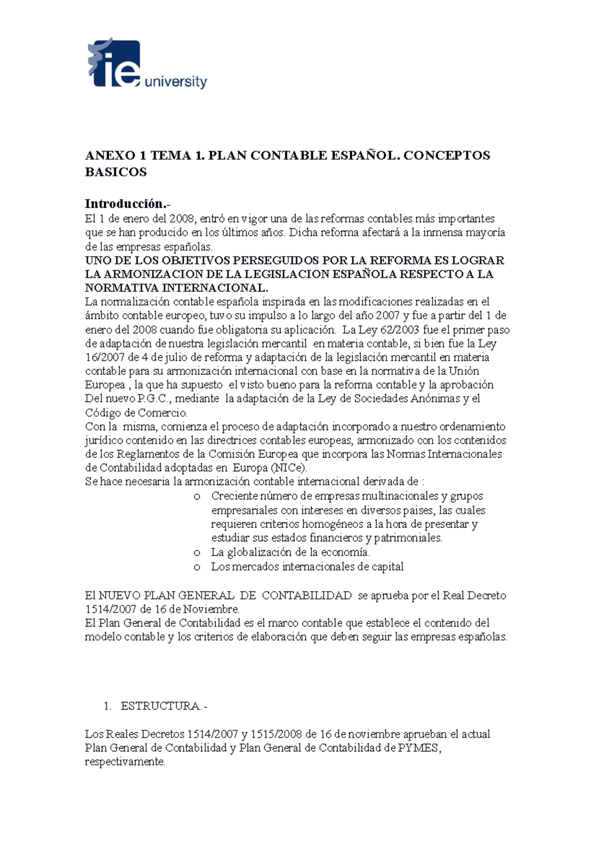 Anexo 2 TEMA 1. EL PLAN General Contable Español - ANEXO 1 TEMA 1. PLAN ...