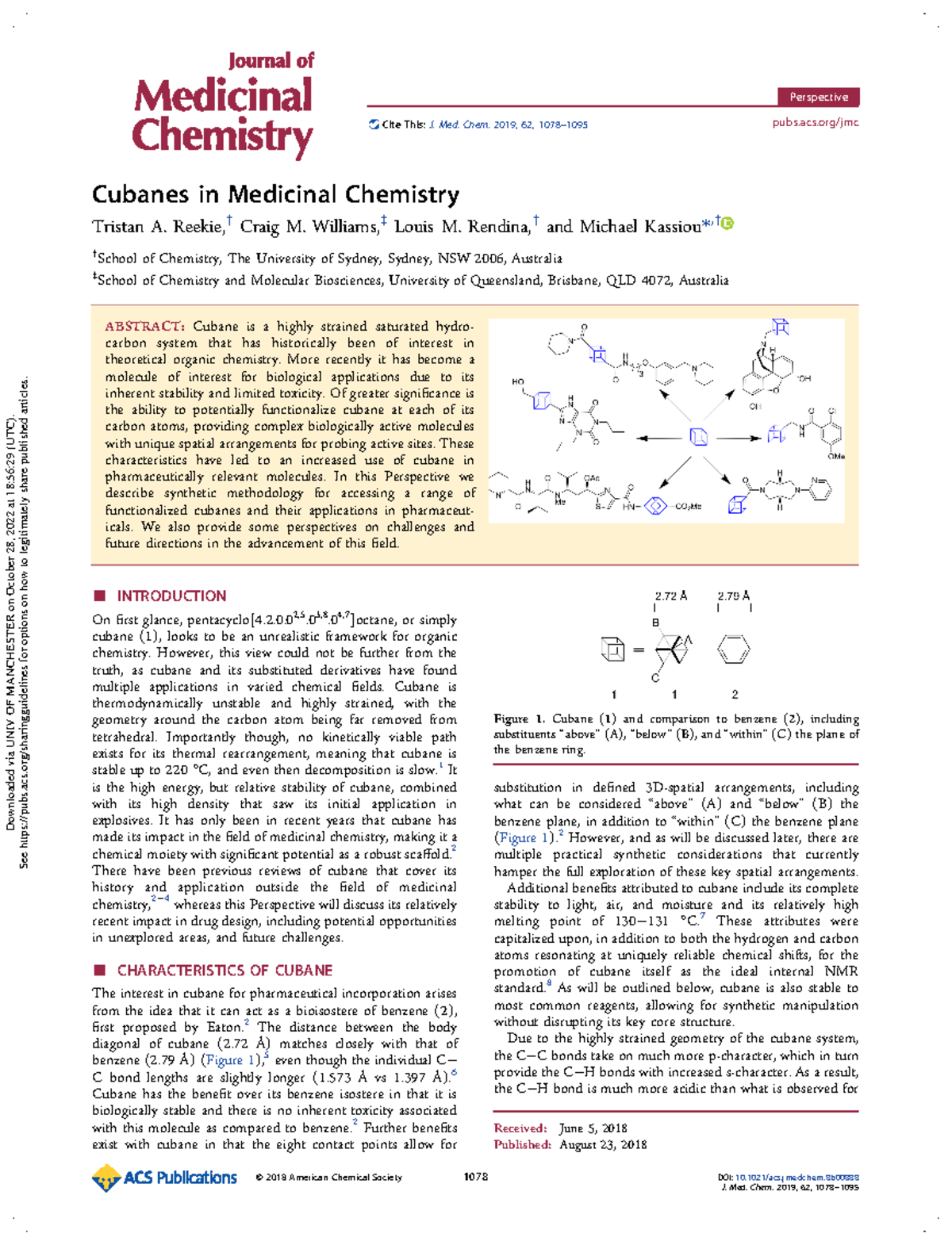 Cubane in medicine - Cubanes in Medicinal Chemistry Tristan A. Reekie ...