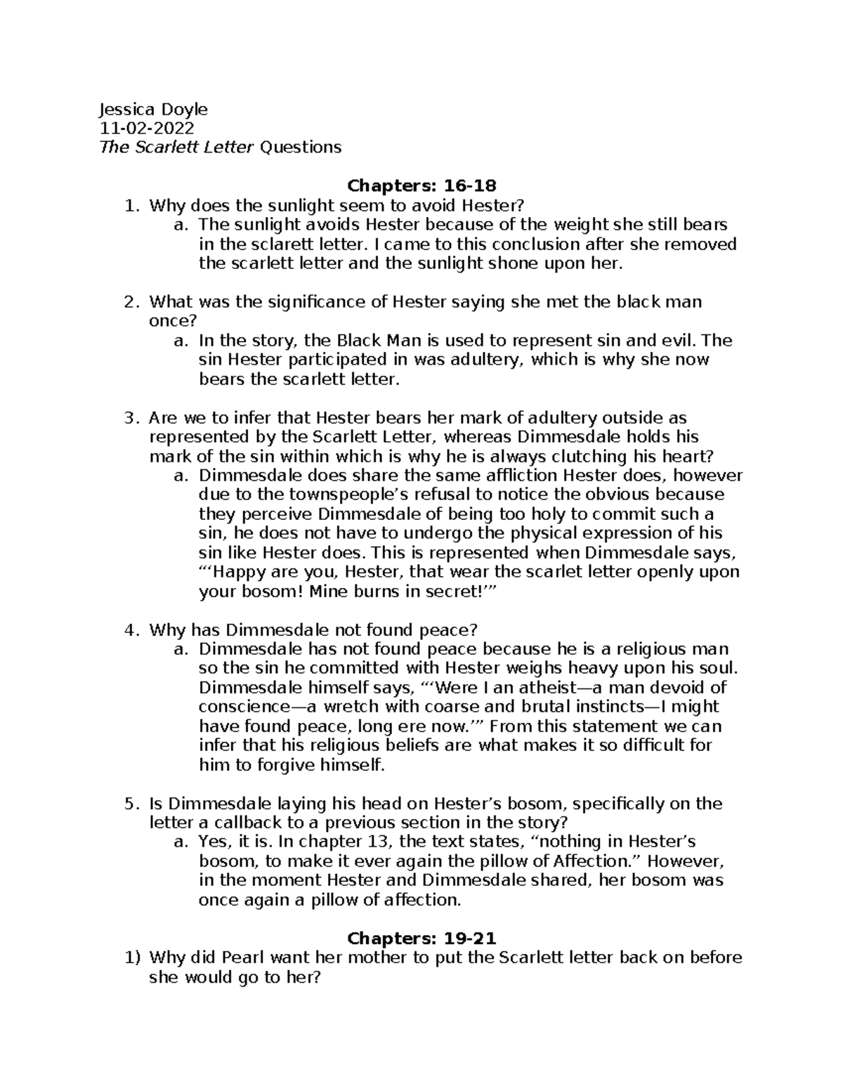 The Scarlett Letter 16-21 - Jessica Doyle 11-02- The Scarlett Letter ...
