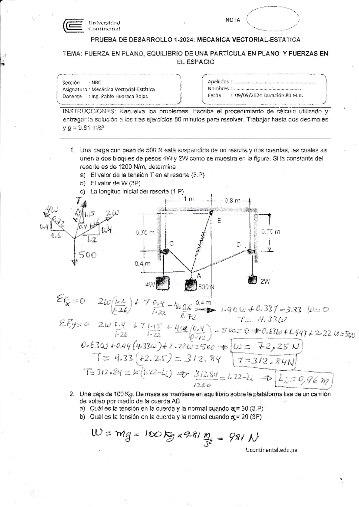 Solucionario P.D. Estatica - ((- I rrrtr;rtl -¡r:1ii:¡l(rr_!;ii FRU EBÁ ...