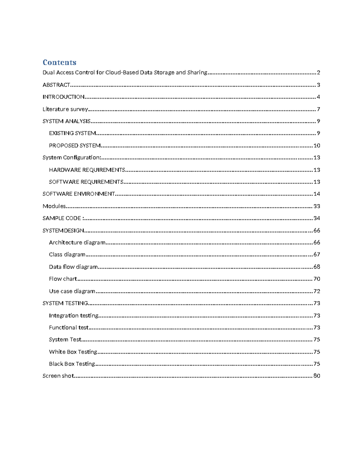 Dual Access Control for Cloud -1 - Contents Dual Access Control for Cloud-Based Data Storage and ...