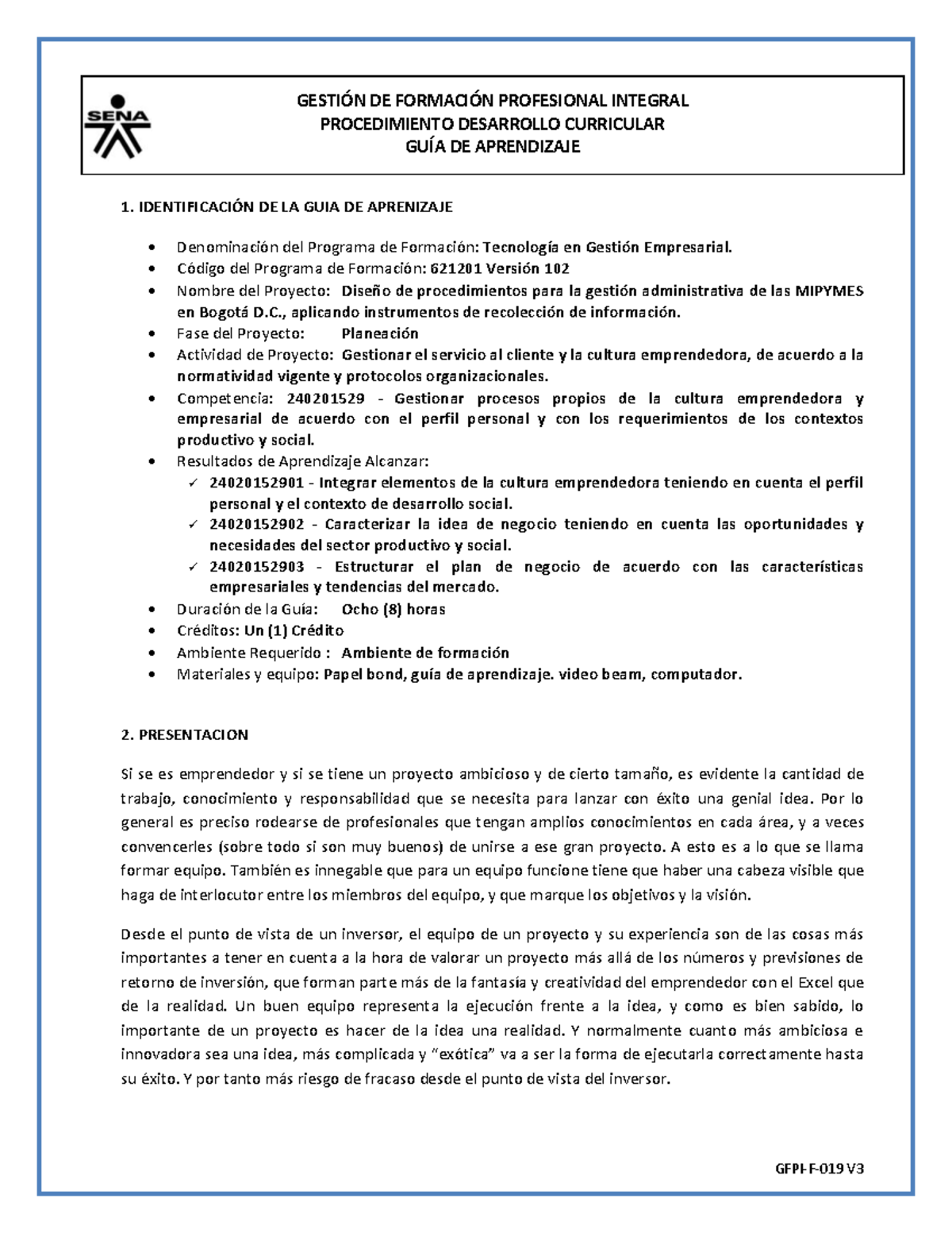 GFPI-F-019 Formato Guia de Aprendizaje #3 emprendimiento innovador - GESTIÓN DE FORMACIÓN - Studocu