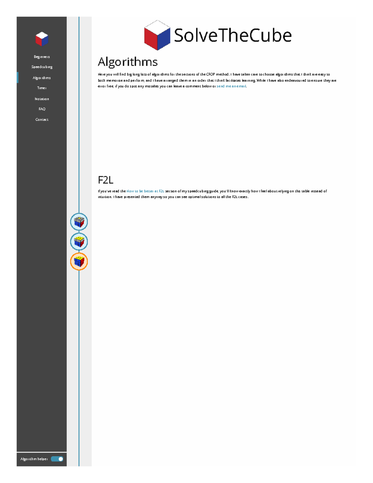 Solvethecube Com Algorithms Algorithms Here You Will Find Big Long 7066