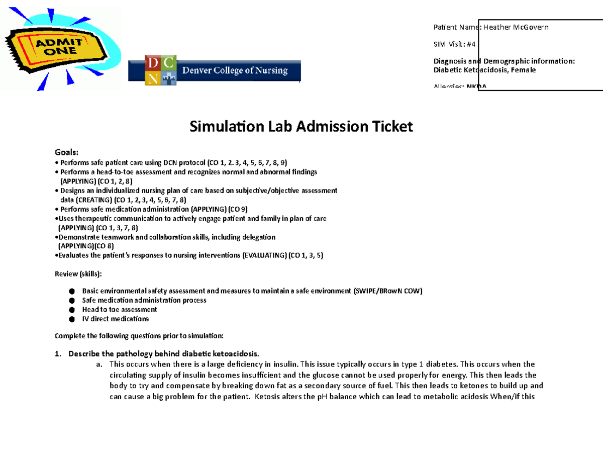 W22 Mc Govern Ticket completed - Simulation Lab Admission Ticket ...