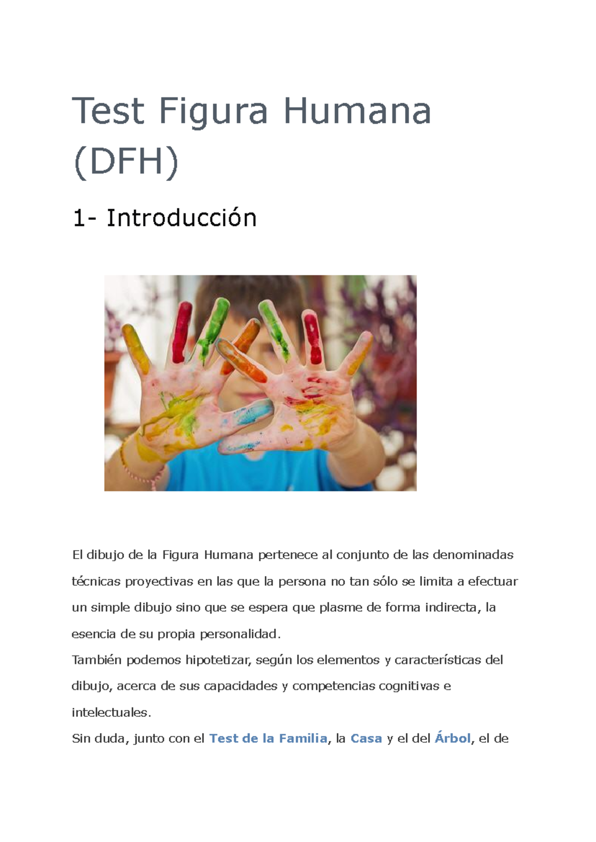 Indicadores DE Koppitz - Test Figura Humana (DFH) 1- Introducción El ...