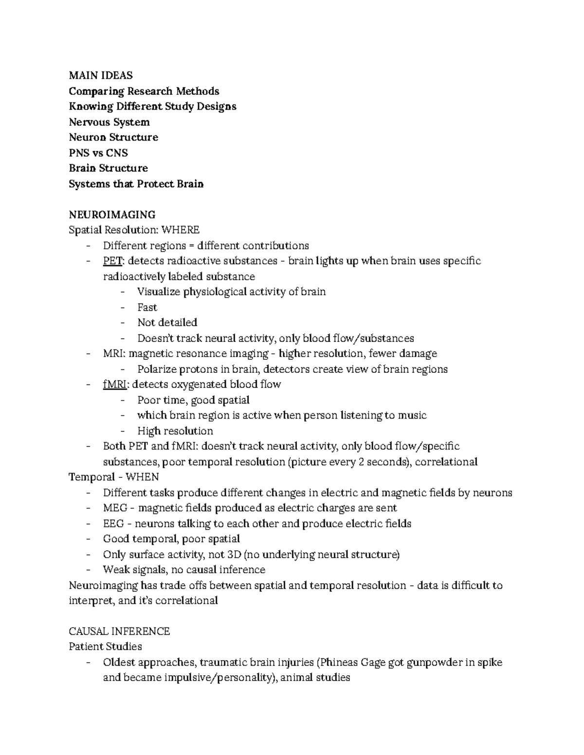 Psych 202 Quiz 1 Review - MAIN IDEAS Comparing Research Methods Knowing ...