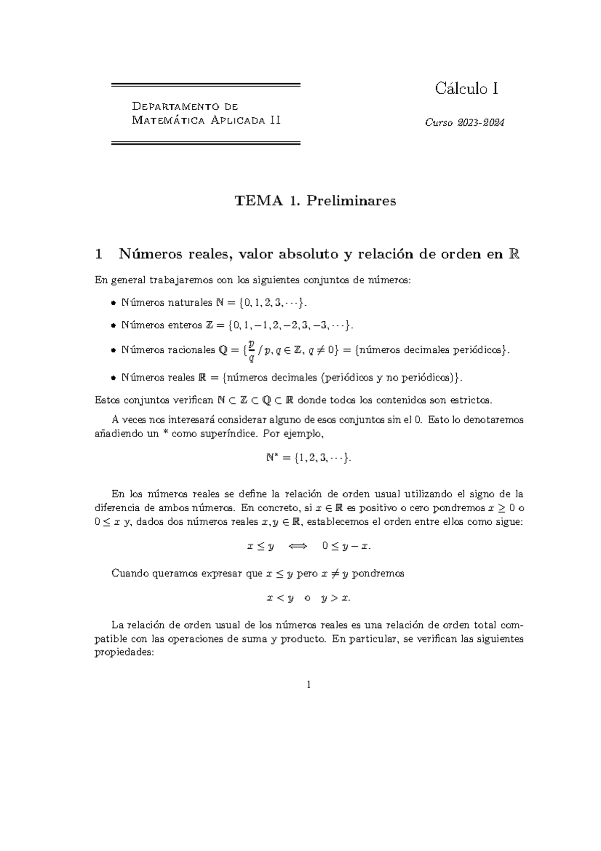Tema1(23-24)-Cálculo 1 - C ́alculo I Curso 2023 -202 4 Departamento de ...