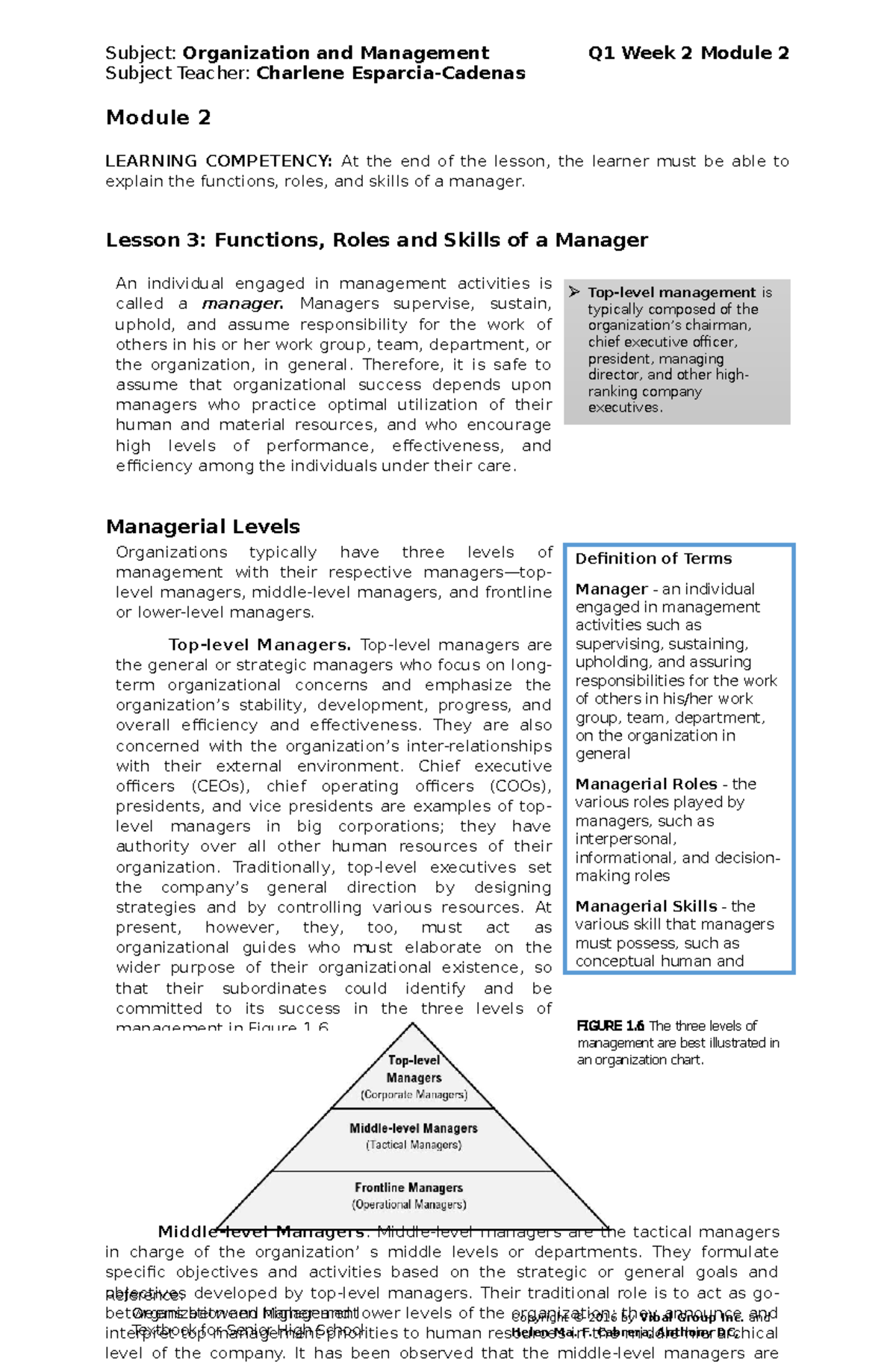 Q1 W2 Mod2 Functions Roles Skillsofa Manager - Subject Teacher ...