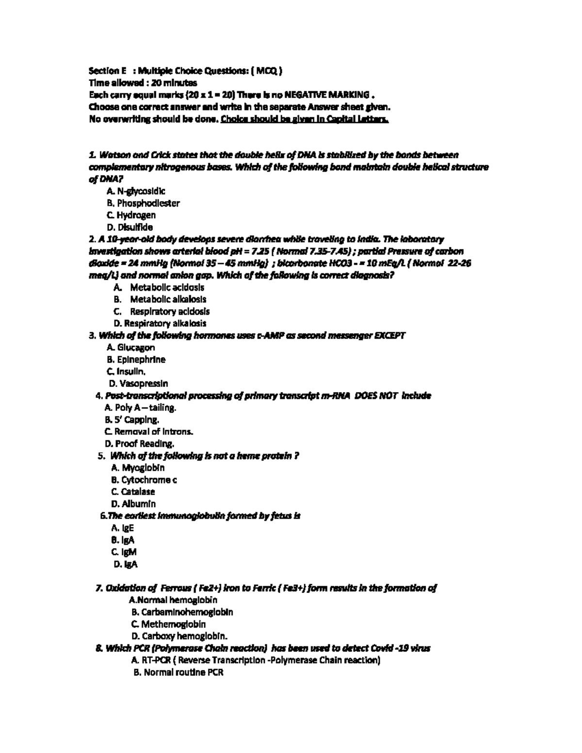 MCQ Paper - Bachelor of Computer Application - Studocu