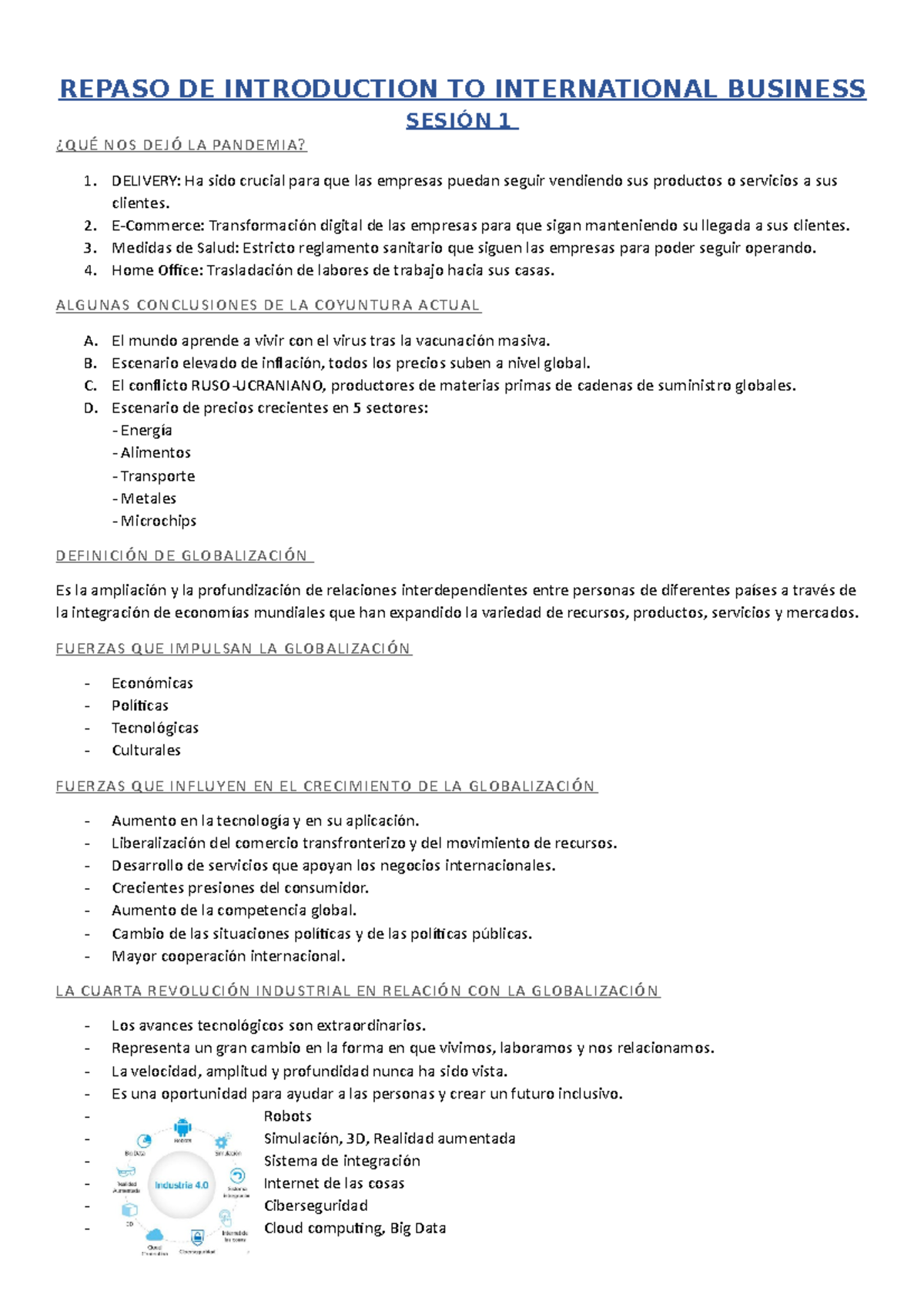 Repaso DE Introduction TO International Business - REPASO DE ...