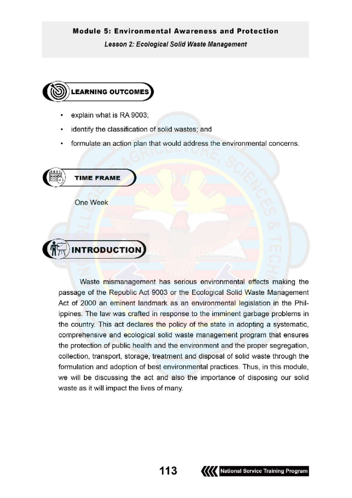 NSTP 101 - M5L2- Final - module - BSEd in Physical Education - Studocu