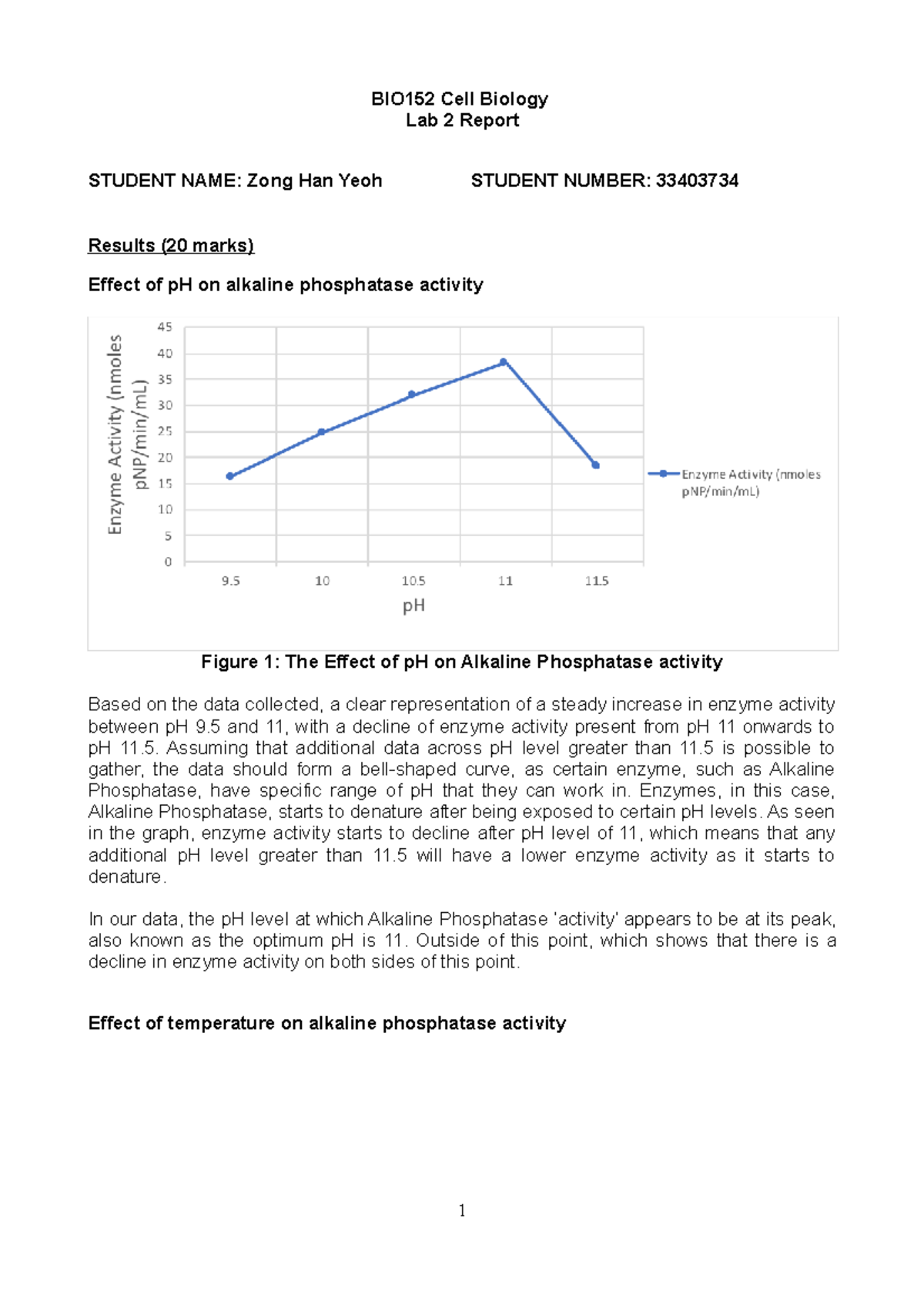 BIO152 Lab report 2 - BIO152 Cell Biology Lab 2 Report STUDENT NAME ...