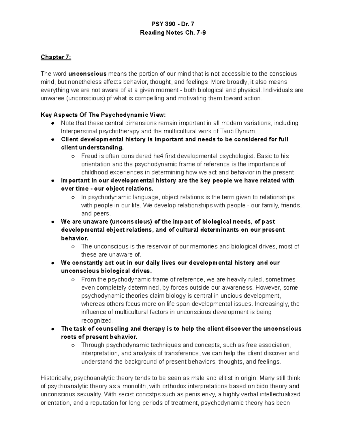 PSY 390 - Ch 7-9 - PSY 390 - Ch 7-9 - Reading Notes Ch. 7- Chapter 7 ...