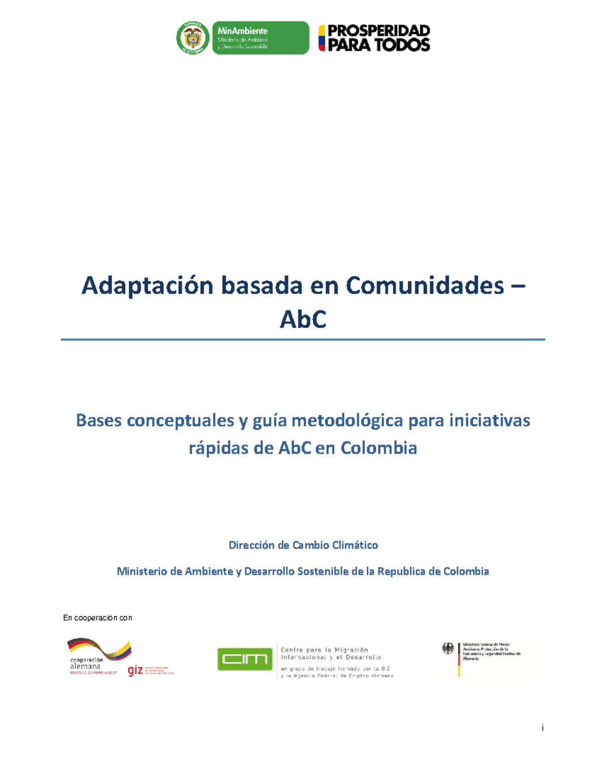 Orientaciones para la Ab C . Colombia - i AdaptaciÛn basada en Comunidades ñ AbC Bases ...