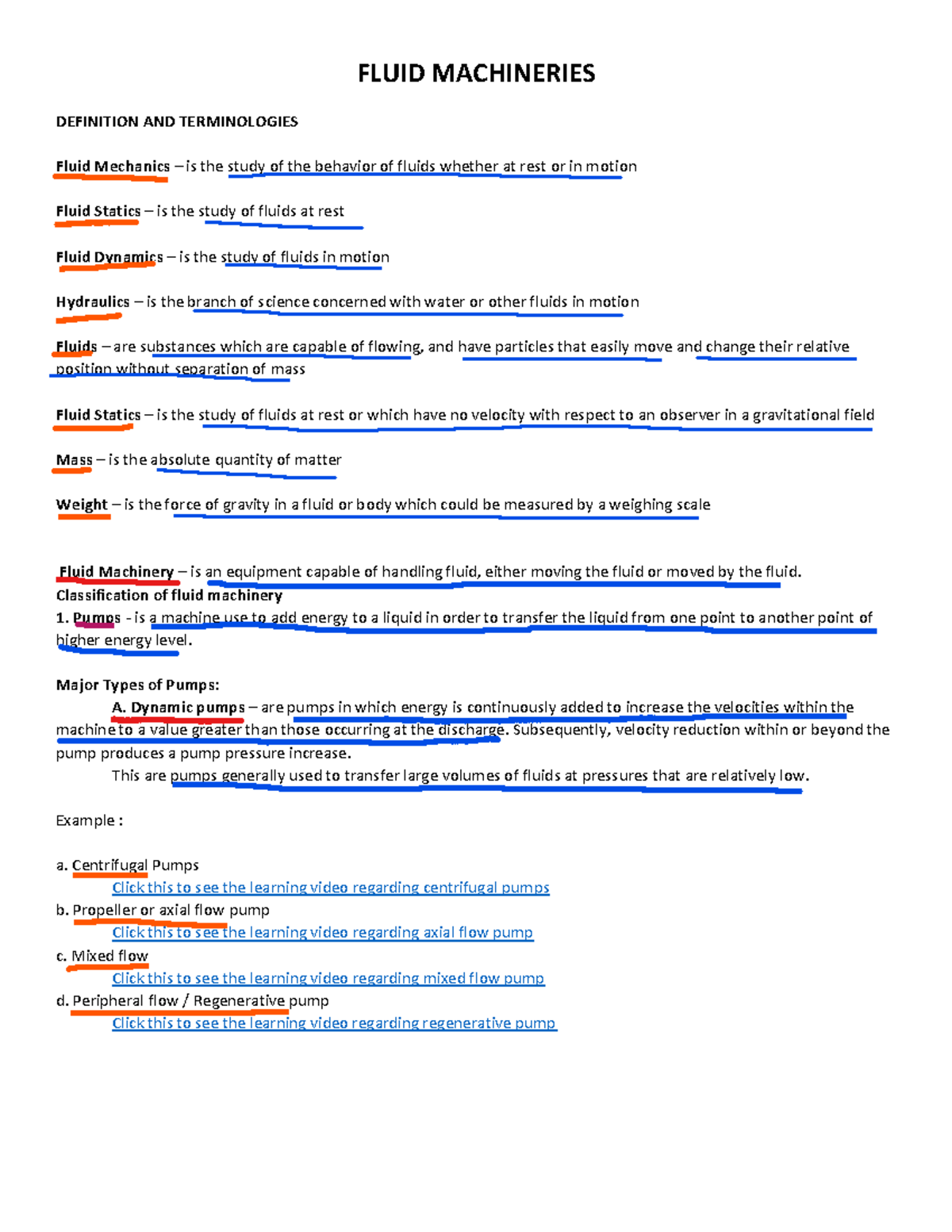 1. Lesson 1 (Definition of terms) - FLUID MACHINERIES DEFINITION AND ...