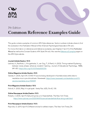 References-formatting-activity - 7th Edition APA Style References ...