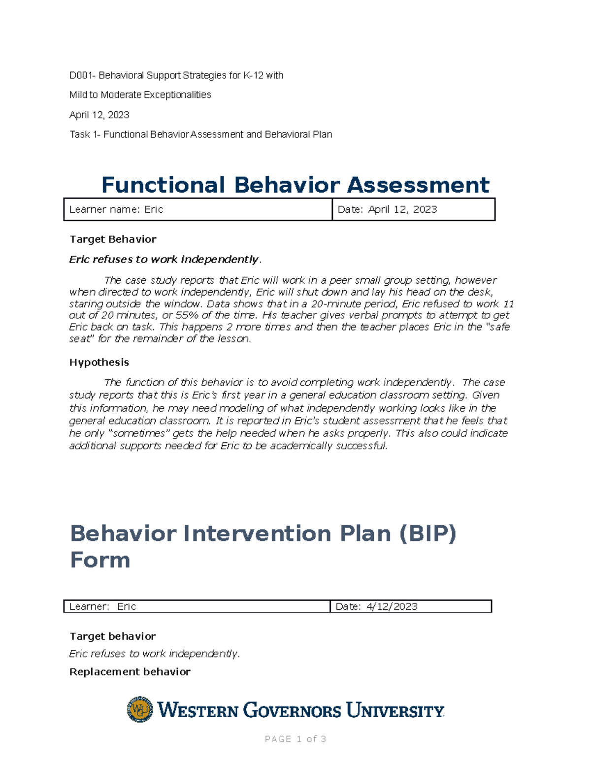 FBA BIP Form- V. Justice attempt 2 - D001- Behavioral Support ...