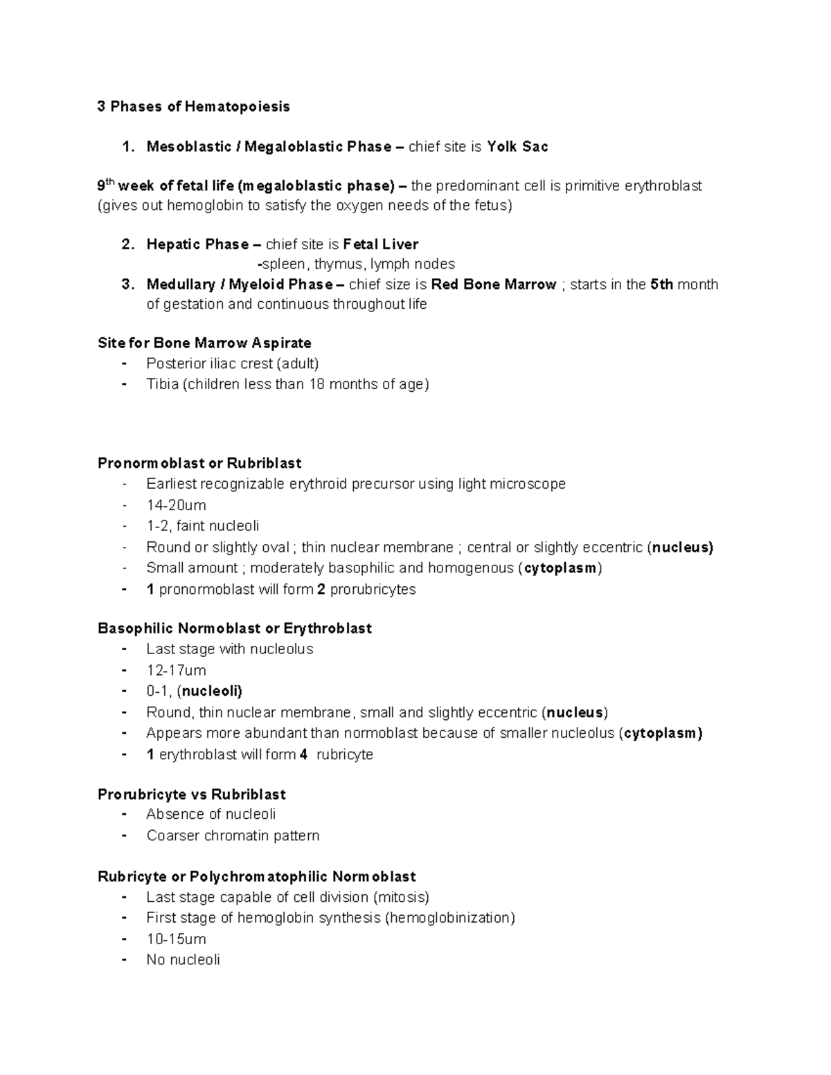 Blood-part-2 - Side notes in Blood lecture - 3 Phases of Hematopoiesis ...