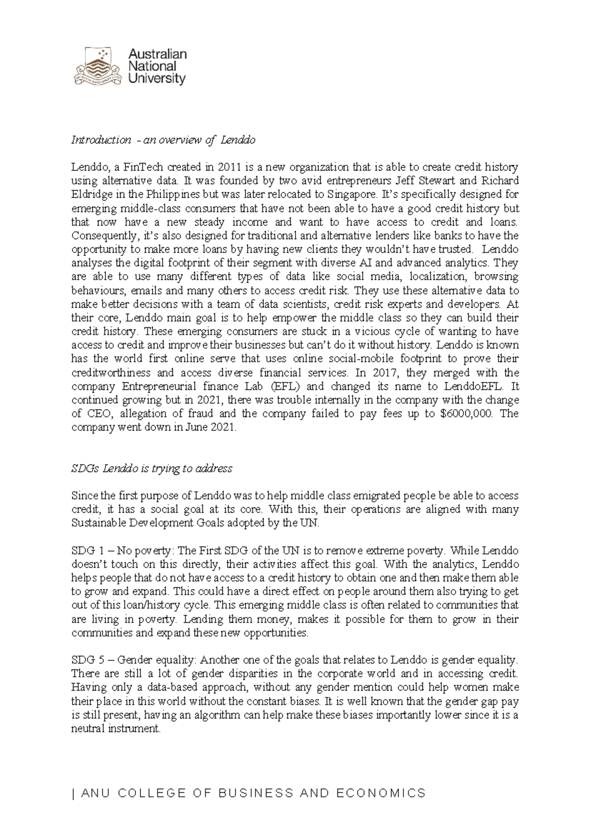 Assignment 1- Overview of selected Digital Social Innovation ...