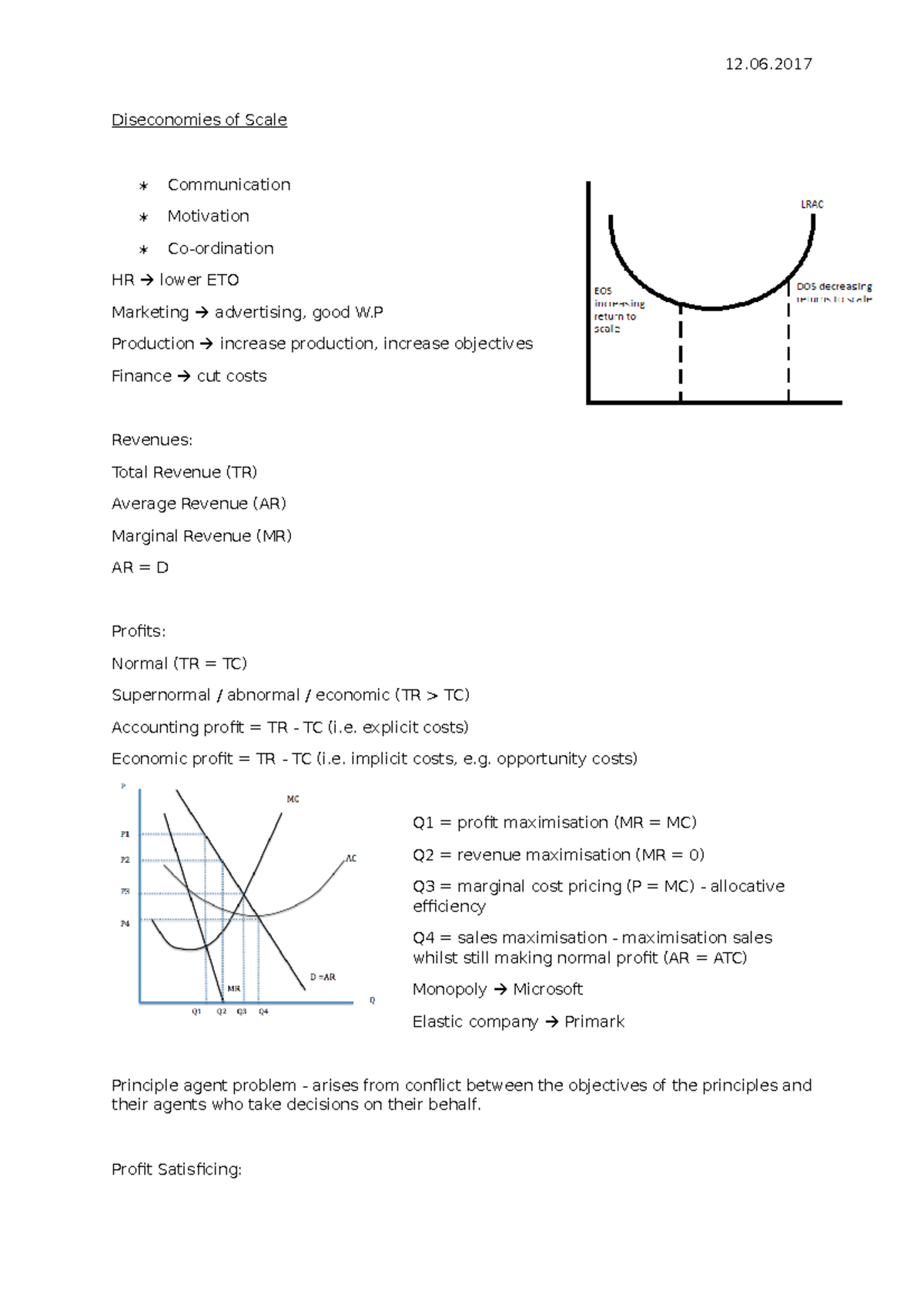 E 12 - Lesson notes for macroeconomics - 12. Diseconomies of Scale ...