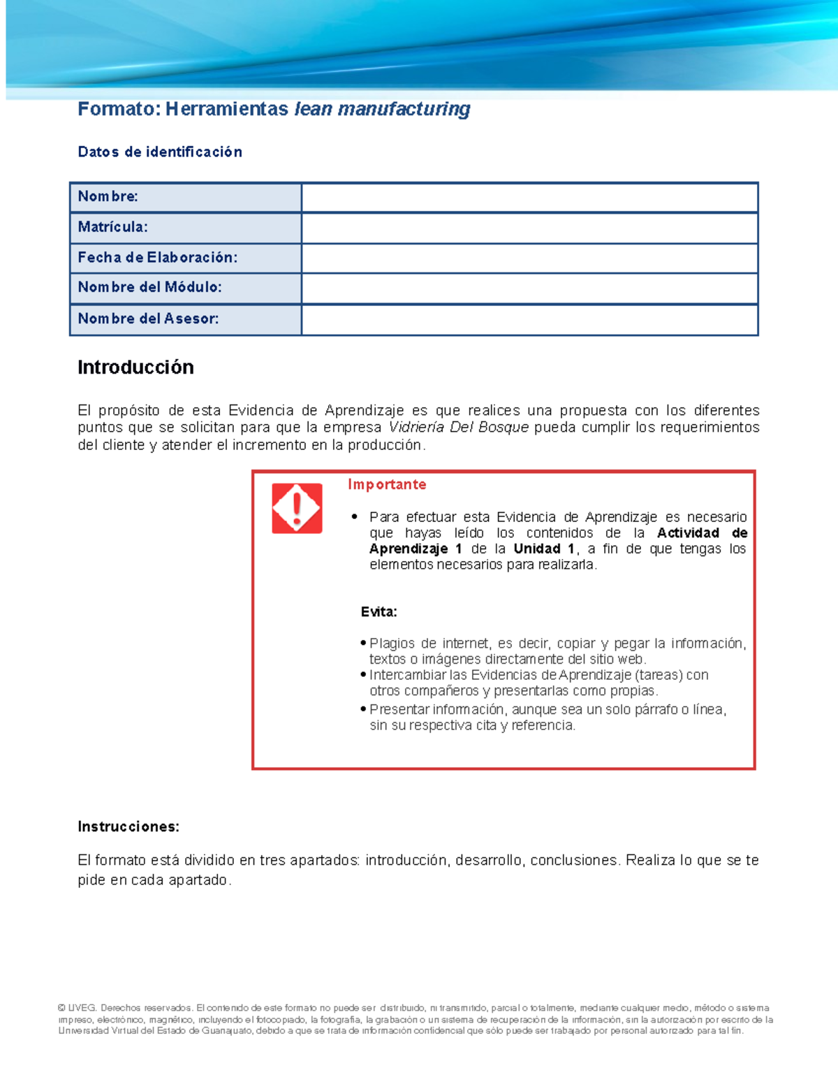 EA2 Formato para la gestión de empresas y el uso de lean manufacturing ...