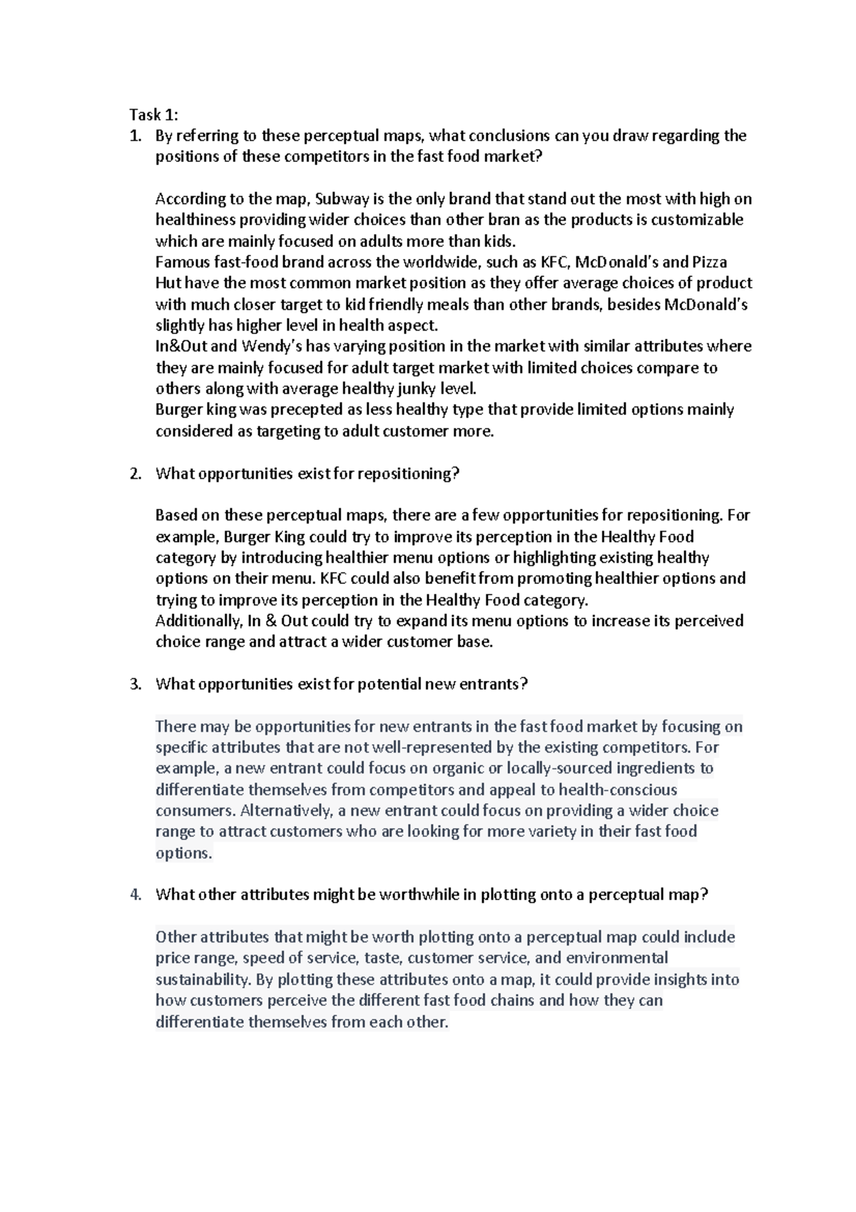 Case Study - Task 1: By referring to these perceptual maps, what ...