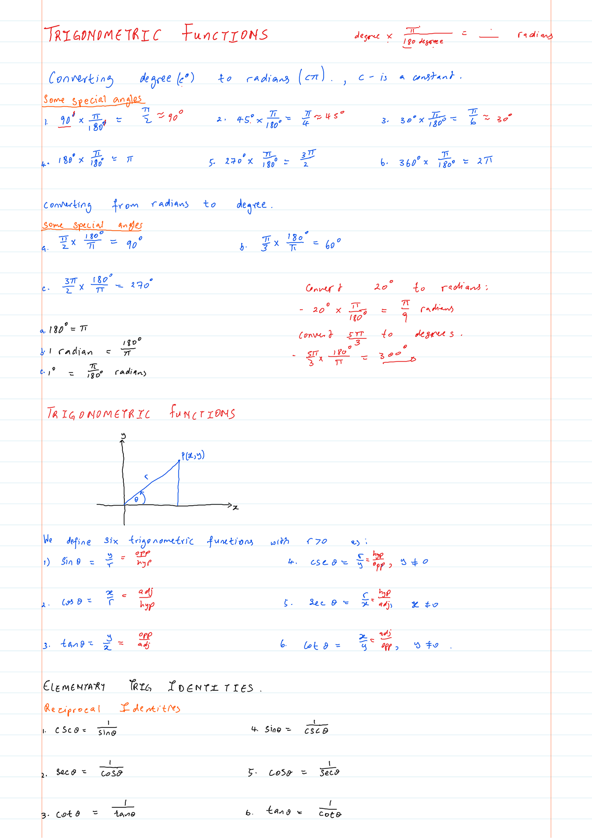 LR1 on Trigonometric functions nd solving - MATH130 - Studocu