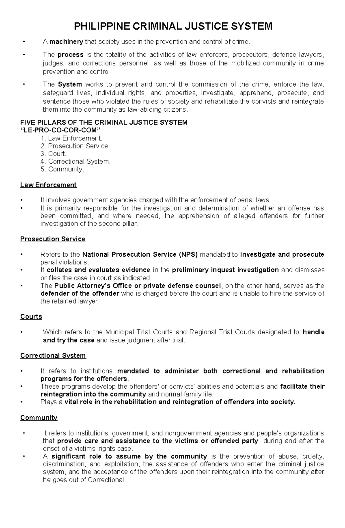 Philippine Criminal Justice System - PHILIPPINE CRIMINAL JUSTICE SYSTEM ...