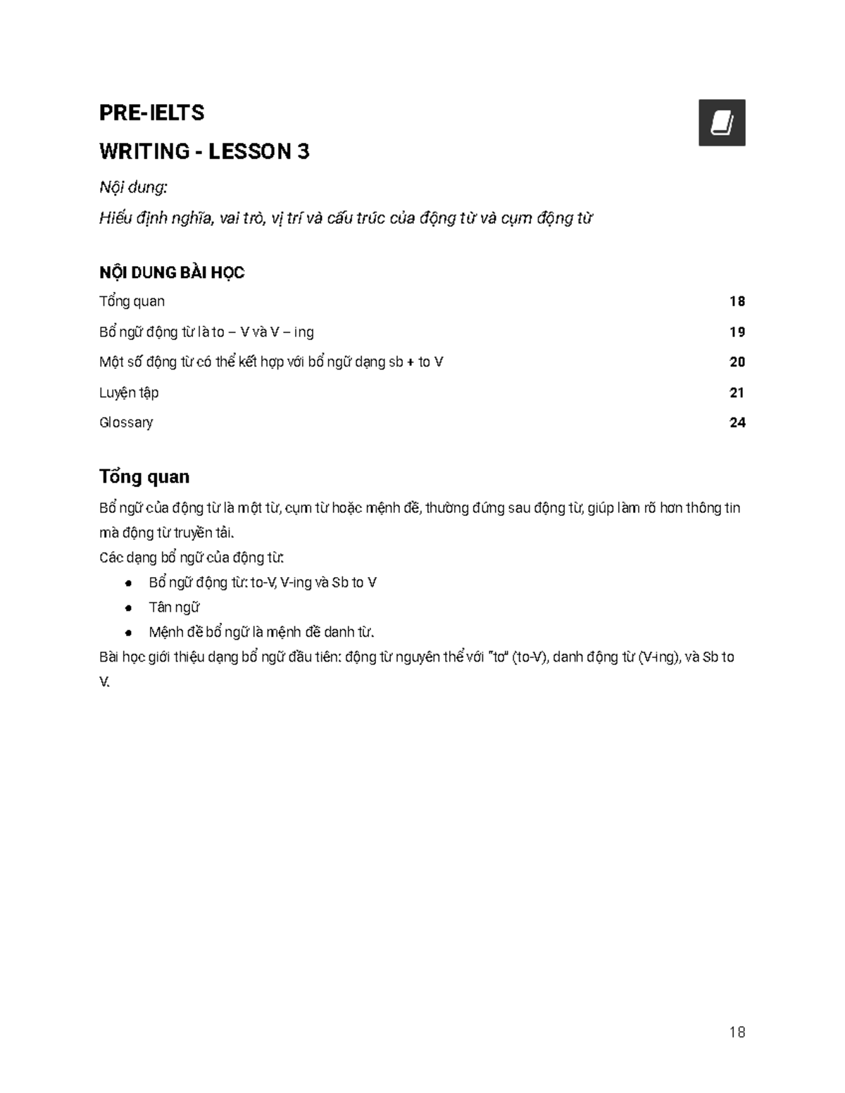 3.5 Writing. L3 - Handout - PRE-IELTS WRITING - LESSON 3 Nội dung: Hiểu ...
