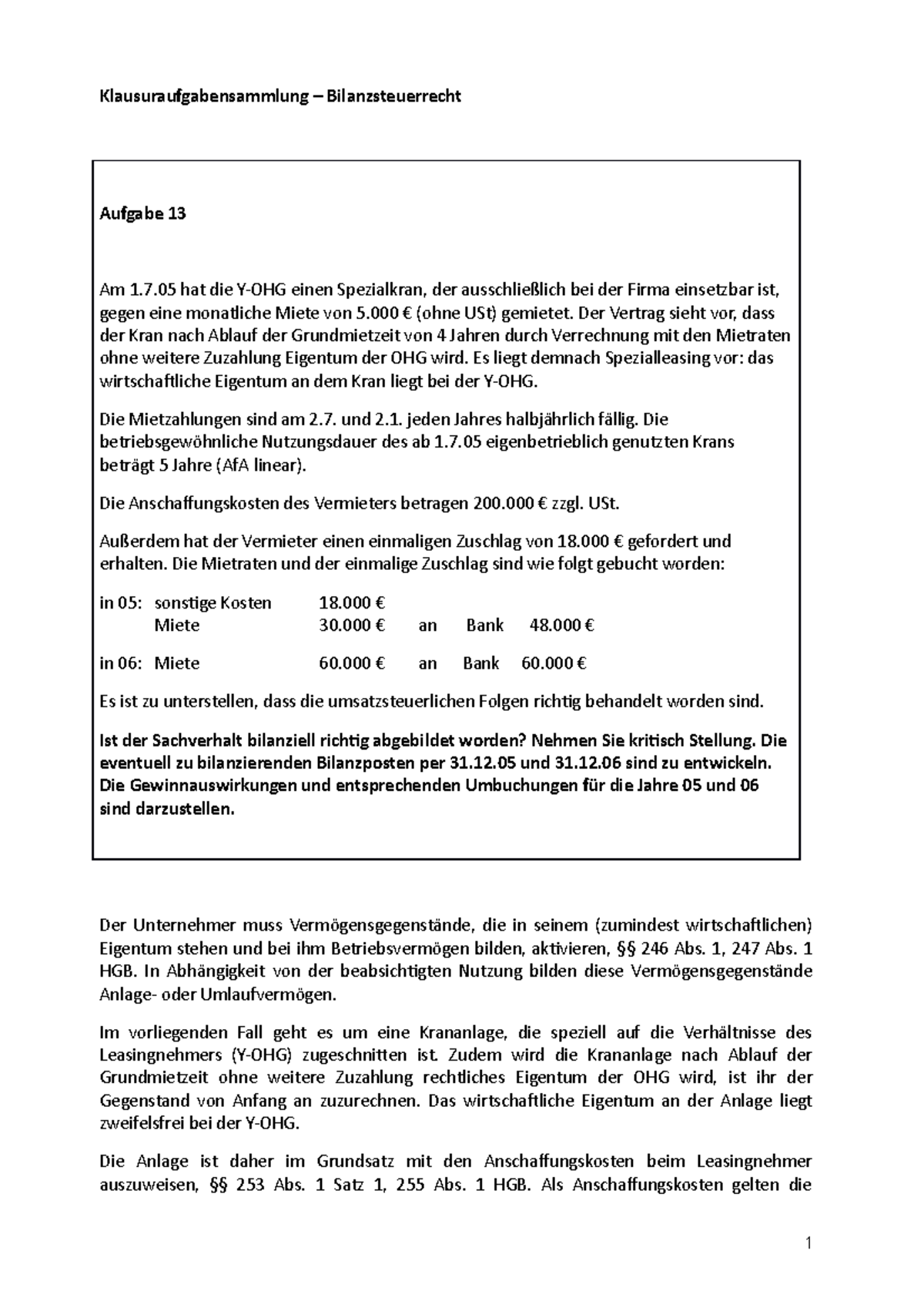 Probeklausur Wintersemester 2015/2016, Fragen und Antworten - Klausuraufgabensammlung – - Studocu
