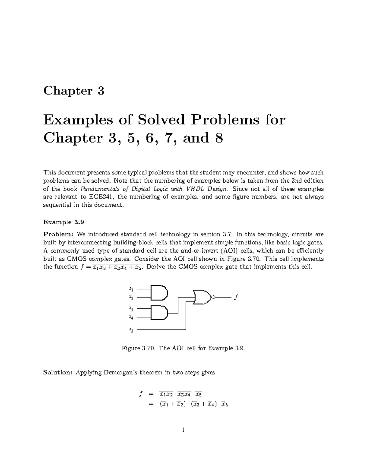 Comb logic for digital circuits - Chapter 3 Examples of Solved Problems for Chapter3,5,6,7,and ...