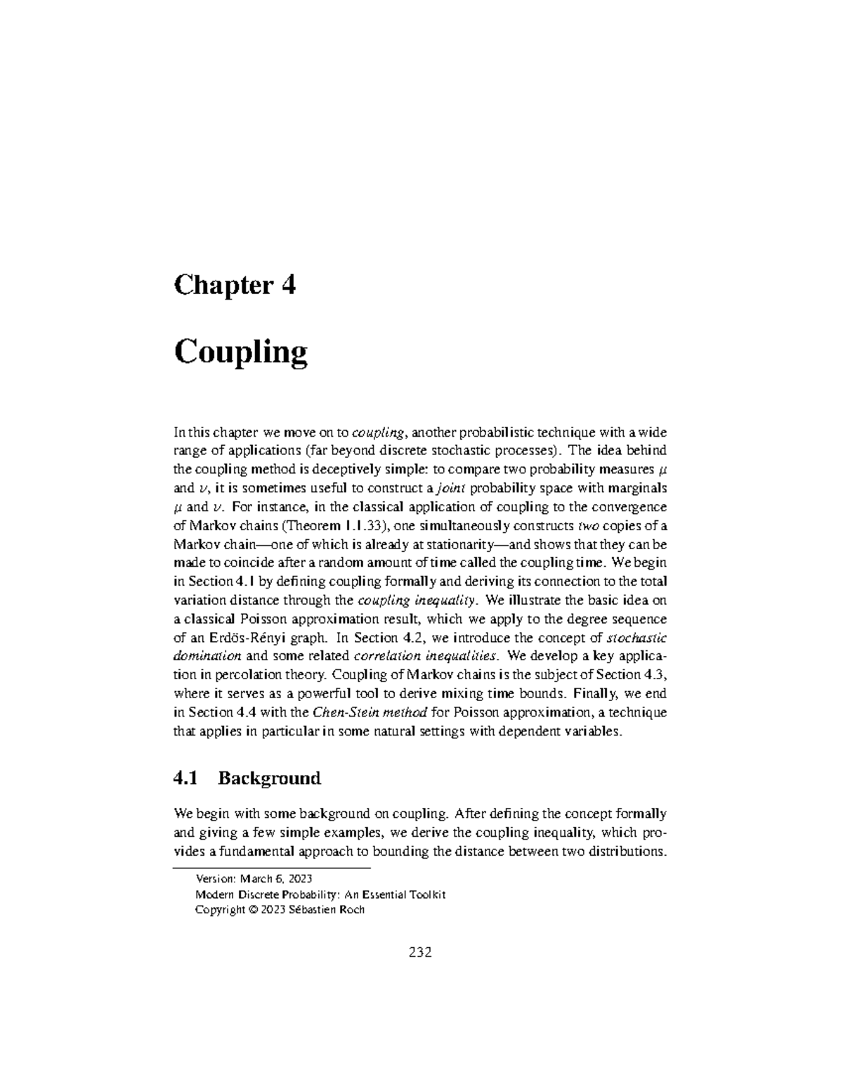 Roch-mdp-chap4 - A useful note - Chapter 4 Coupling In this chapter we move on to coupling ...