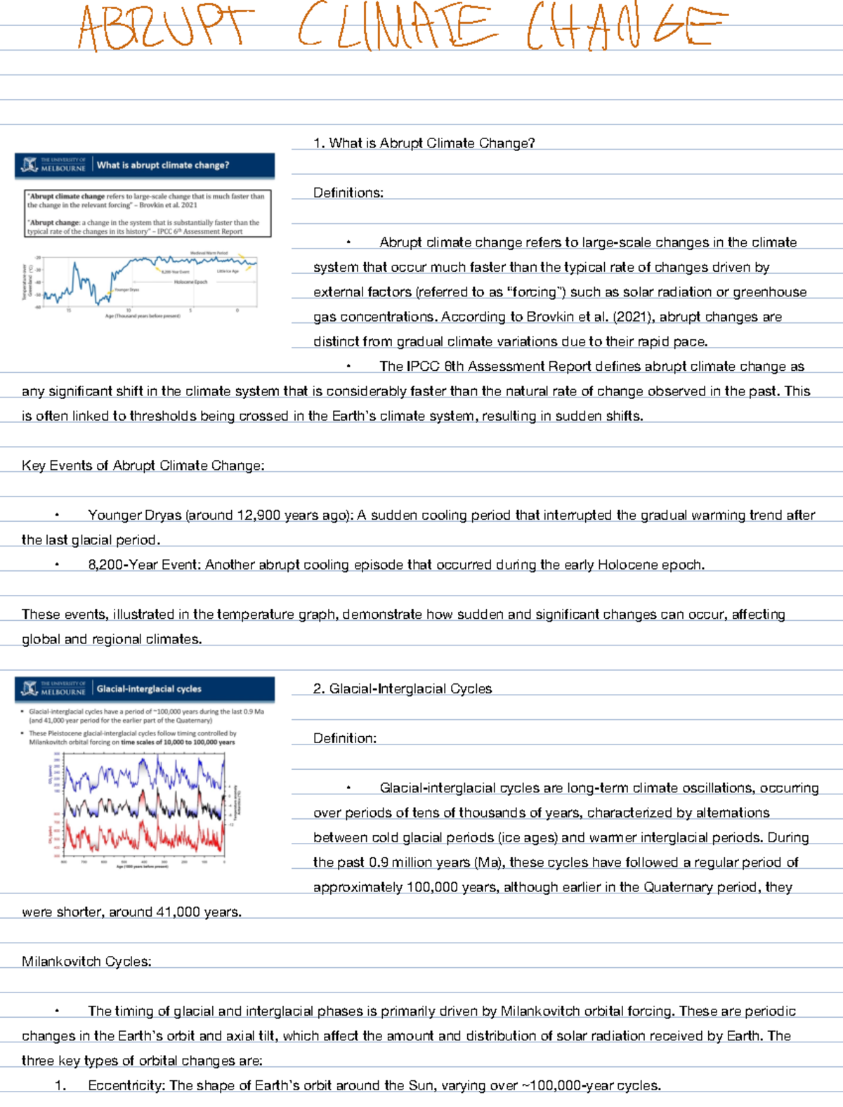 Lecture 15 and 16 - ERTH20003 notes on abrupt climate change - What is ...