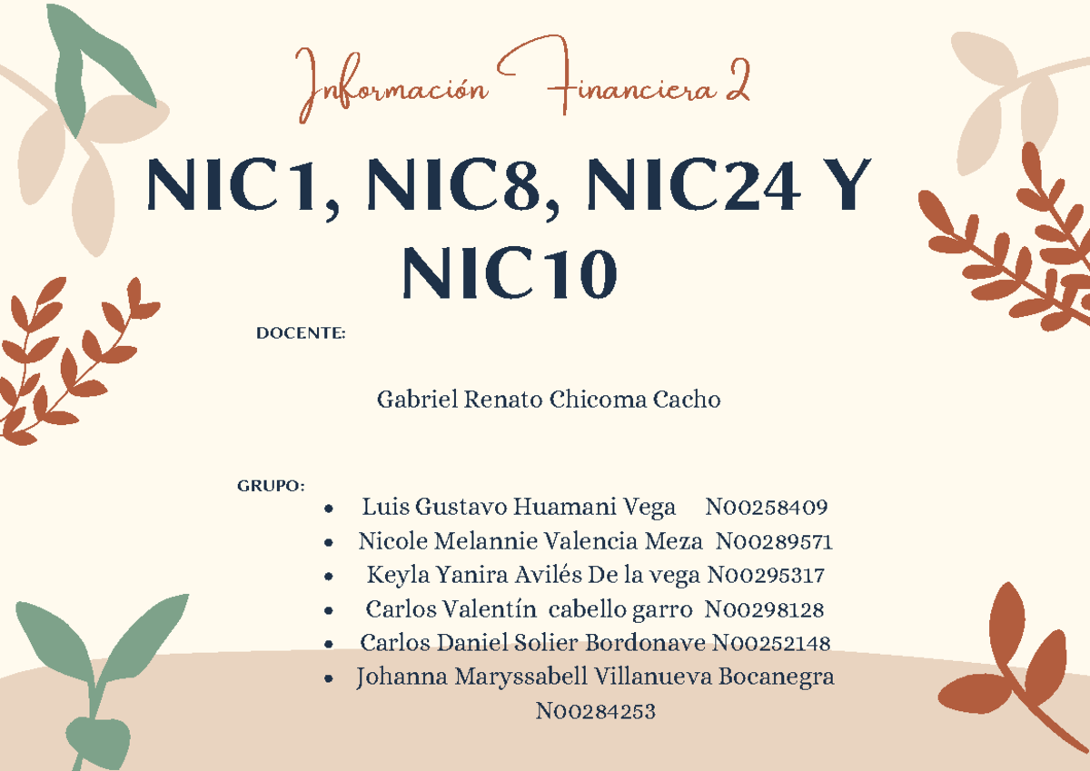 Ejercicio de aplicación semana 1 - NIC1, NIC8, NIC24 Y NIC Información ...