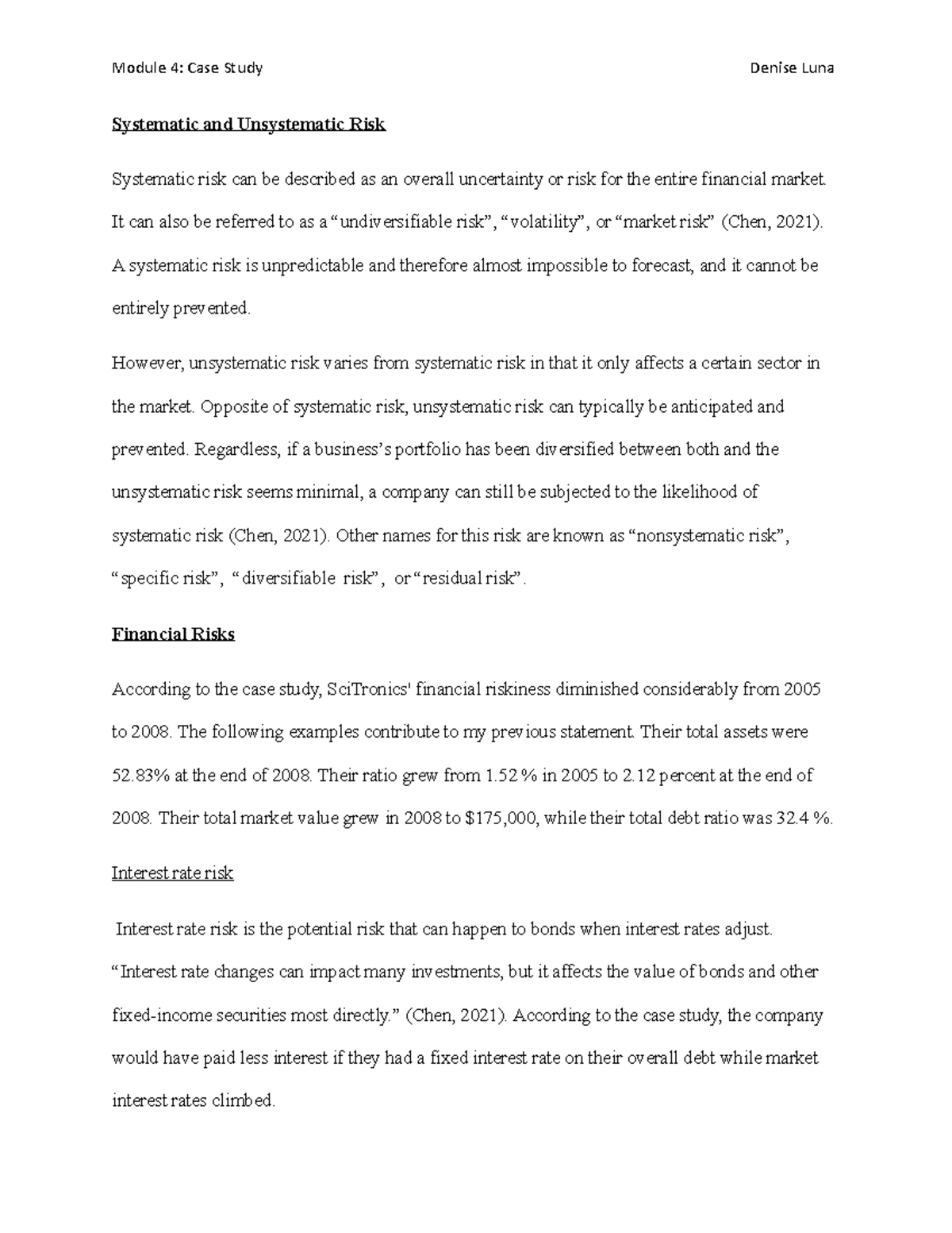 Module Four Case Study - I received an A on this assignment ...