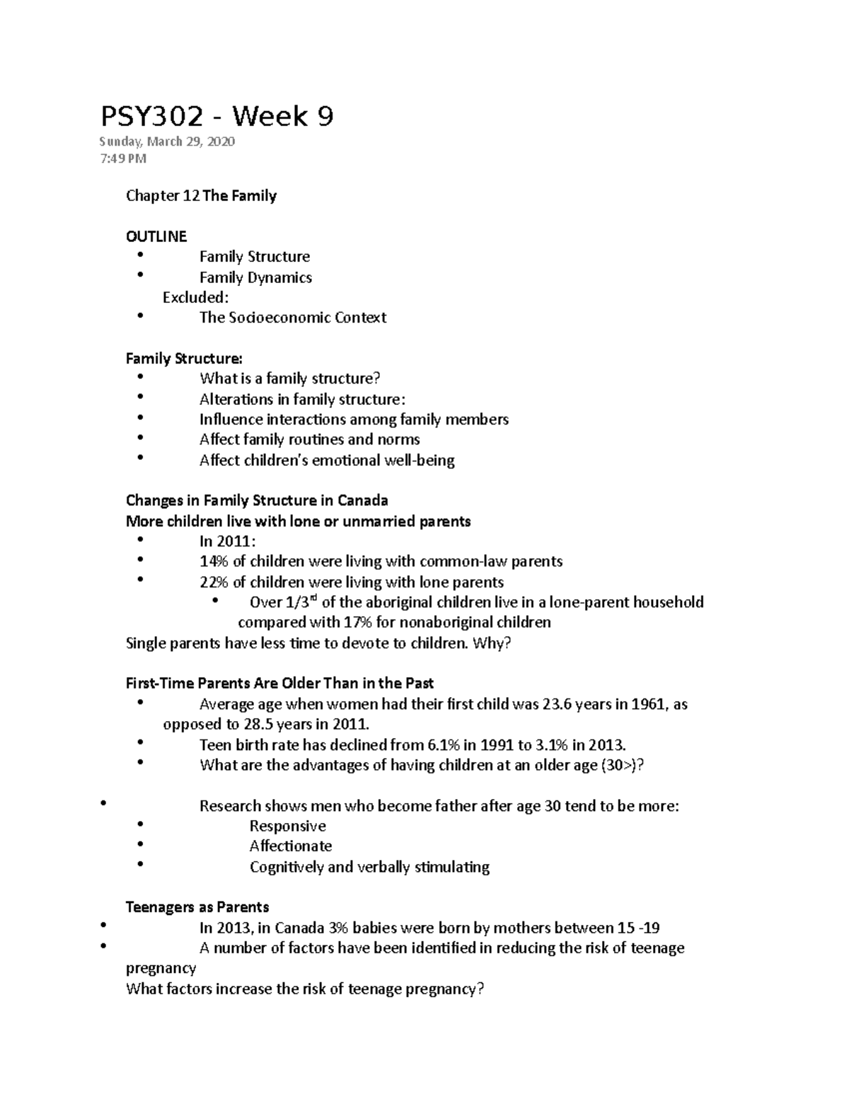 PSY 302 - Chapter 12 & 13 - Elham Satvat - PSY302 - Week 9 Sunday ...