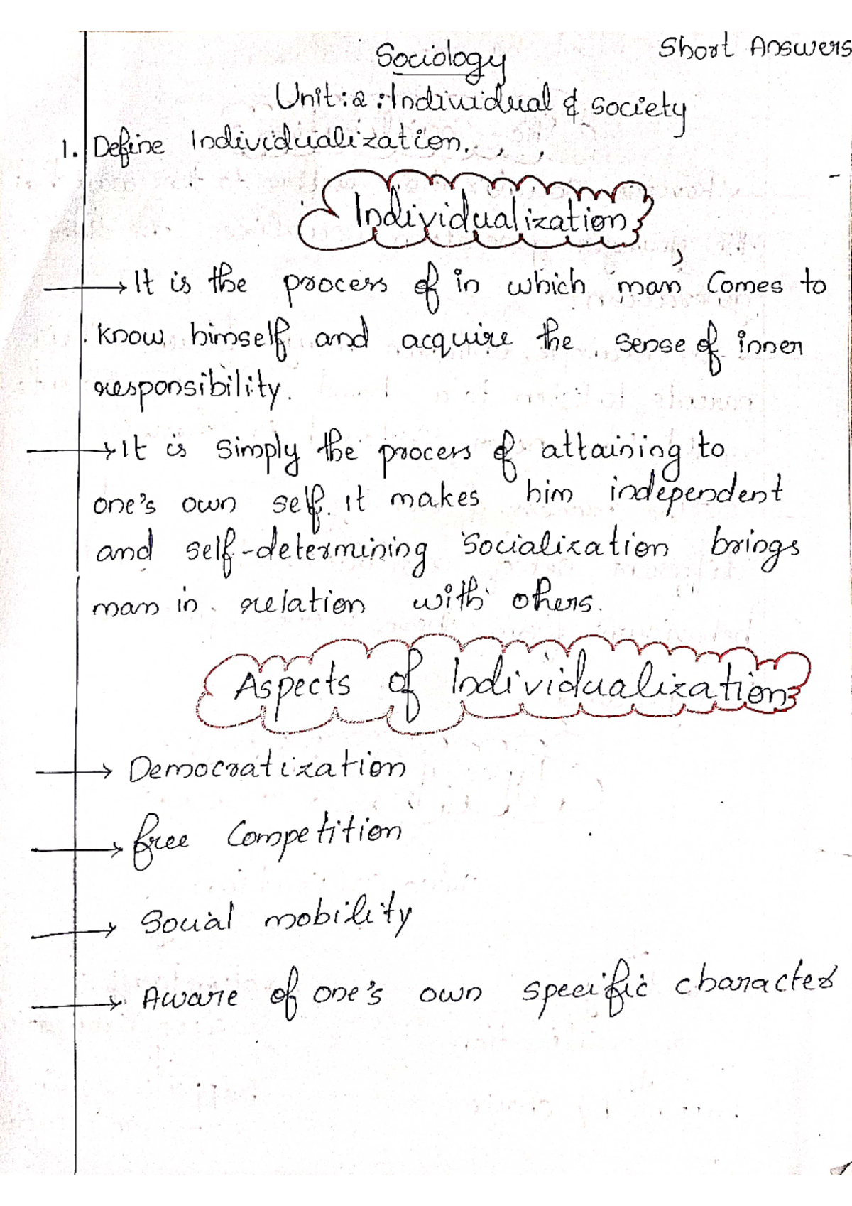 Sociology unit 2 short answer - Studocu