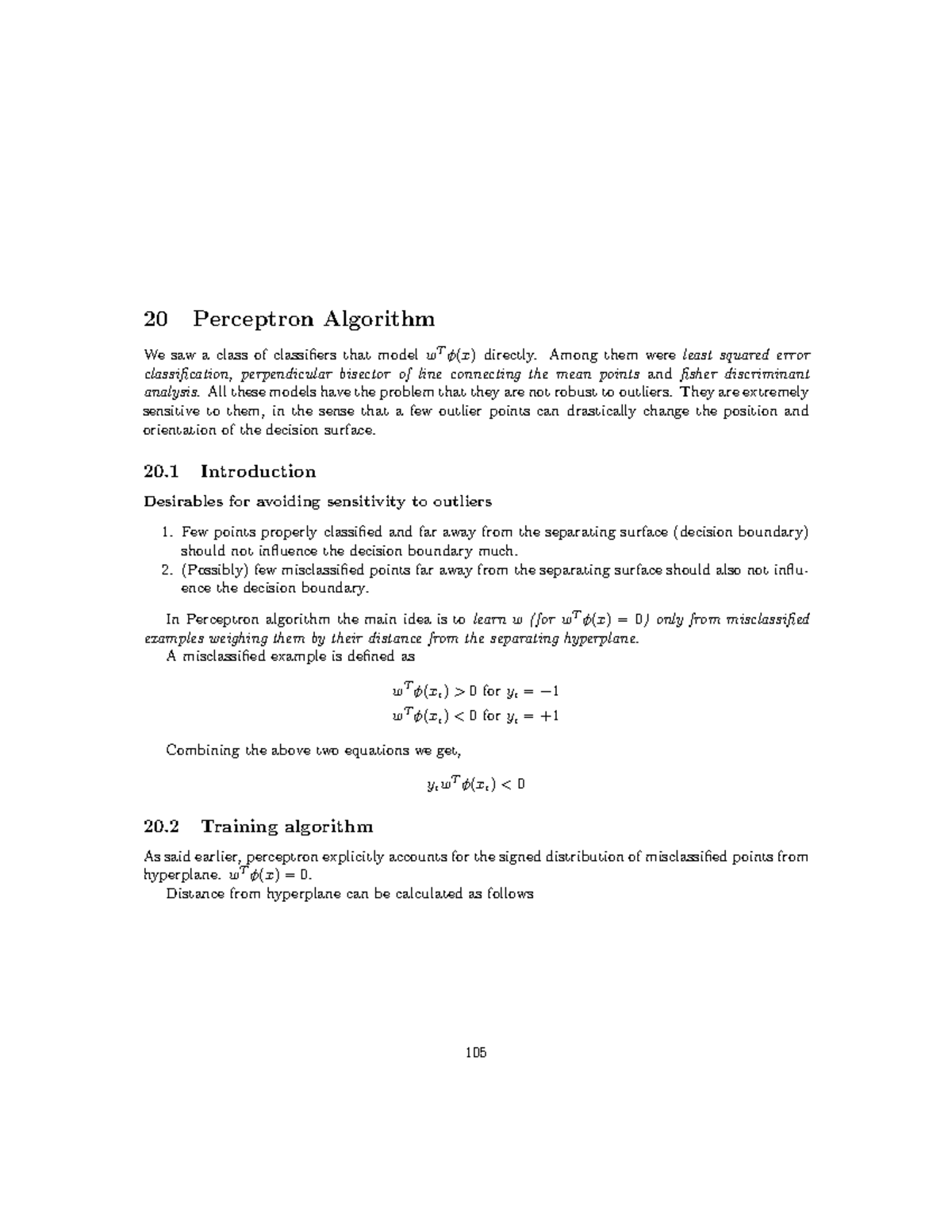 Perceptron Algorithm - Lecture notes by Prof. Ganesh Ramakrishnan - CS ...