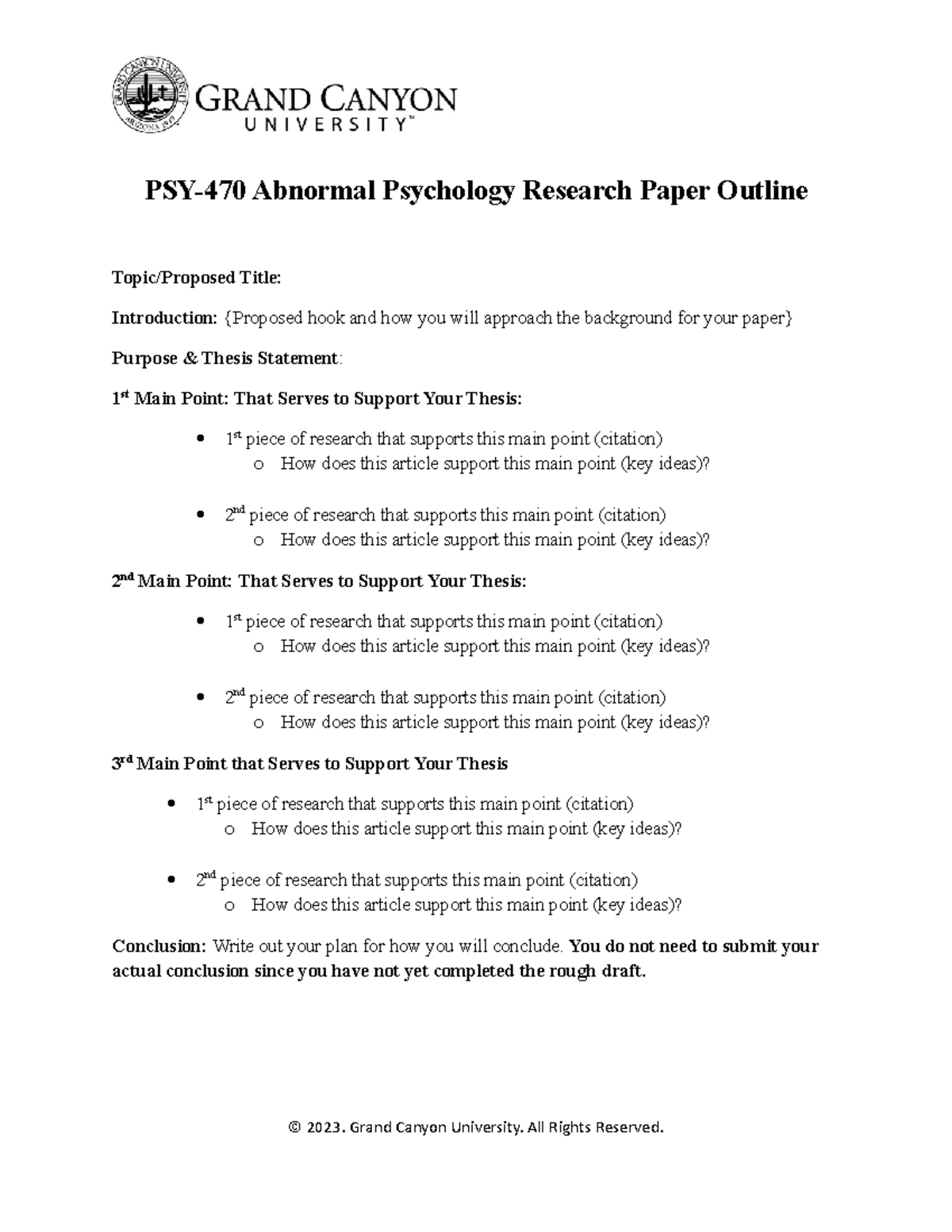 PSY470-RS-T3-Outline Template (1) - PSY-470 Abnormal Psychology ...