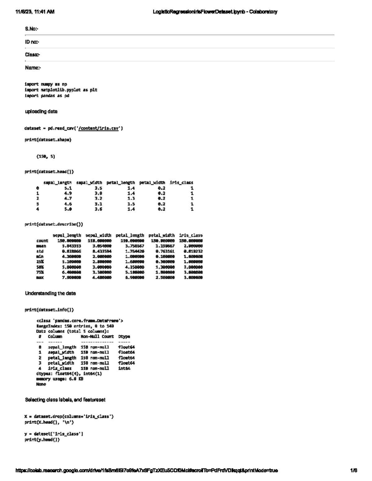 Logistic reg program - assignments work - Computer Science and ...