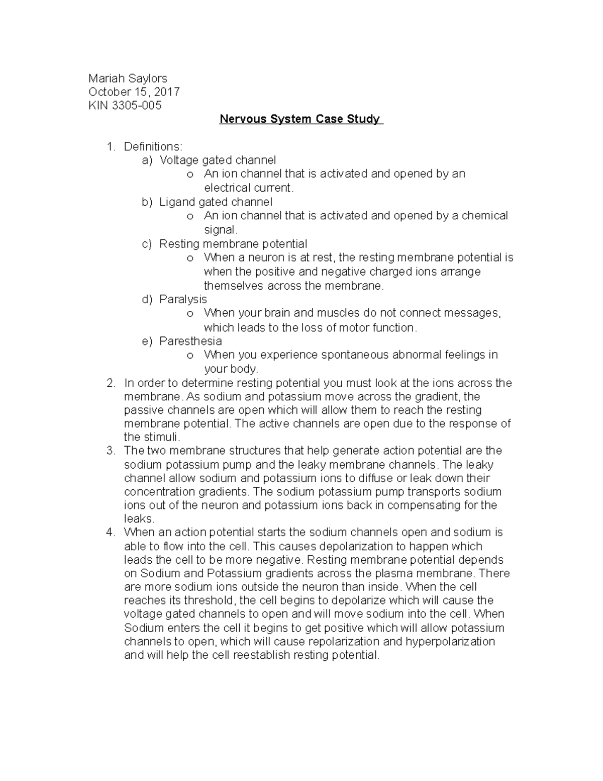 EX PH CASE STUDY 2 - Mariah Saylors October 15, 2017 KIN 3305-005 ...